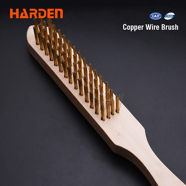 Copper Plating Steel Brush with Wood Handle in UAE | Damam Hardware