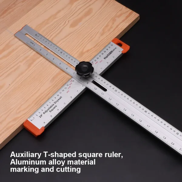 24″ Adjustable T-Shaped Square Ruler | Aluminum Alloy Tool - Damam Hardware
